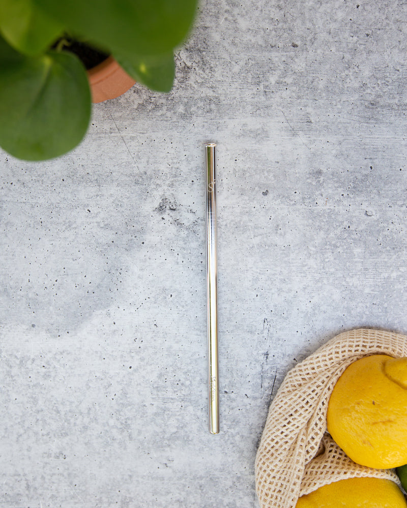STAINLESS STEEL SINGLE REUSABLE STRAW– Simply Straws